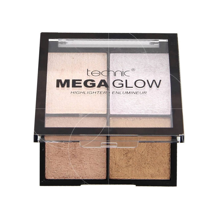 Technic Mega Glow Highlighter Palette - 4 Highly Pigmented, Long Lasting Shimmer Powders That ...