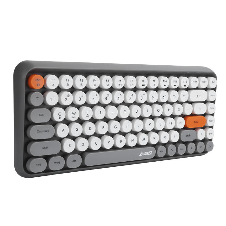 Ajazz Wireless Keyboard Bluetooth 84 Keys Retro Round Keycap Gaming ...
