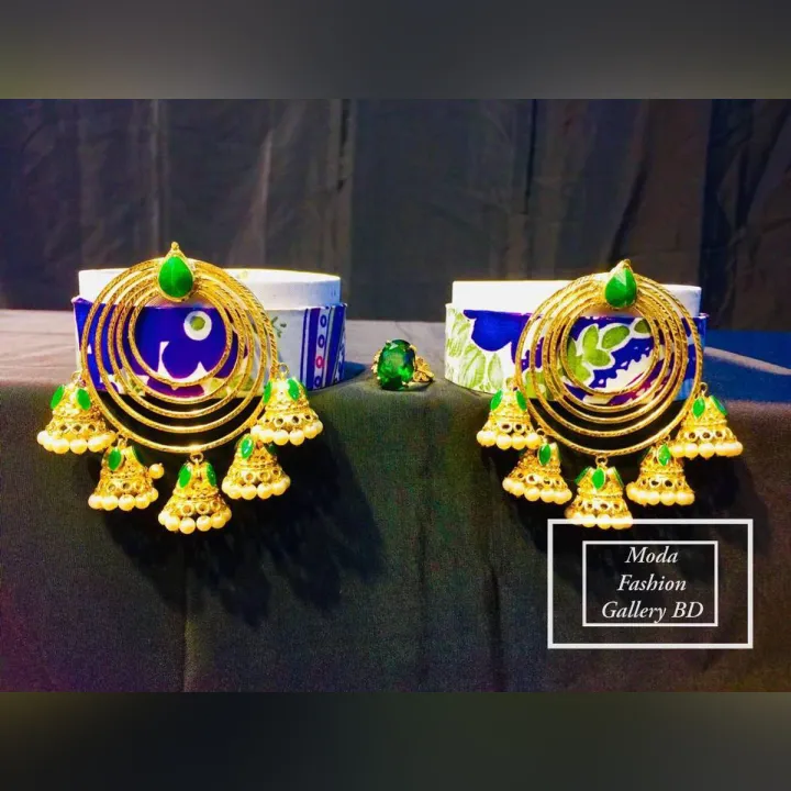 Indian jaipure earring with matching ring | Daraz.com.bd