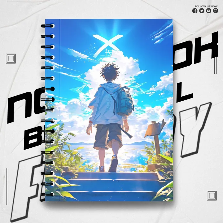 Notebook Aesthetic Boy With Bag Anime Theme Ai Edition Artiqulate ...