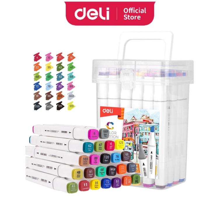 Deli 24 Colors Instant Dry Dual Tip Art Markers, | Daraz.com.bd