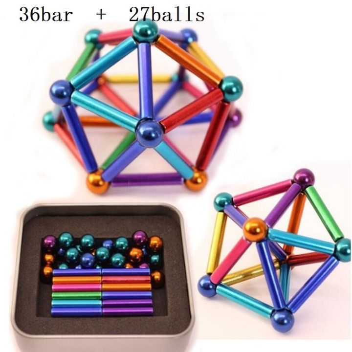 Magnetic Bars And Balls Neutral Metal Rods + Balls Construction Sets ...
