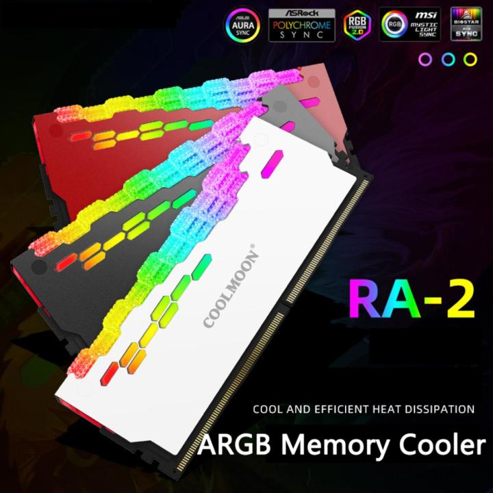 RA-2 RAM Memory Bank Heat Sink ARGB Colorful Flashing Heat Spreader For ...
