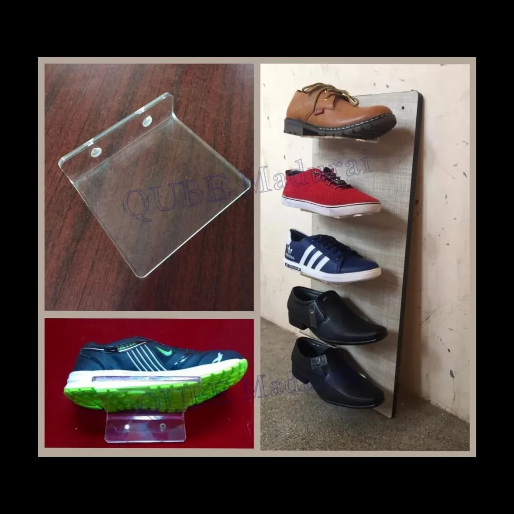 3 PCS Wall Mounted Acrylic Shoe Shelf - Transparent Floating Shoe ...