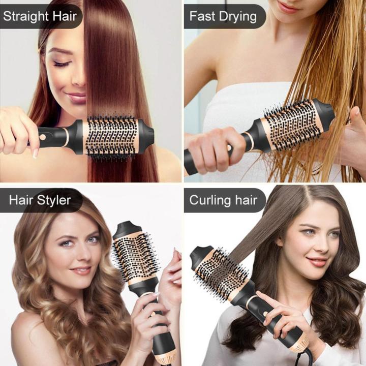 Hair Dryer Hot Air Brush Styler 1000W Volumizer Hair Straightener Curler Comb 2 IN 1 One Step ...