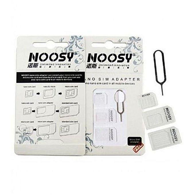 Micro Nano Sim Card Adapter and Pin - White | Daraz.com.bd