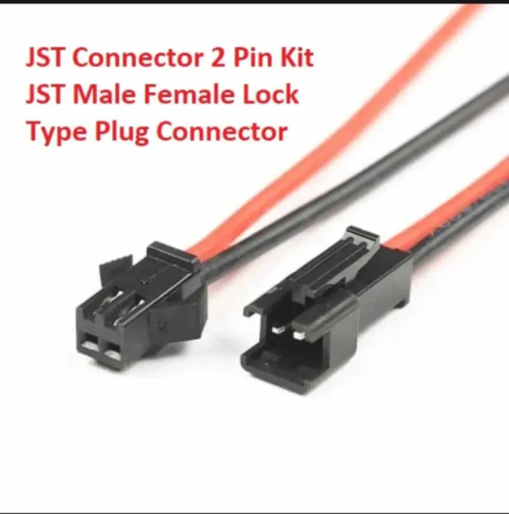 10pcs-(5Pair) Black JST Connector 2 Pin Kit JST Male Female Lock Type ...