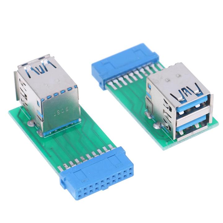 1Pc Motherboard 20Pin Header To 2 Ports USB 3.0 Type A Female Port HUB ...