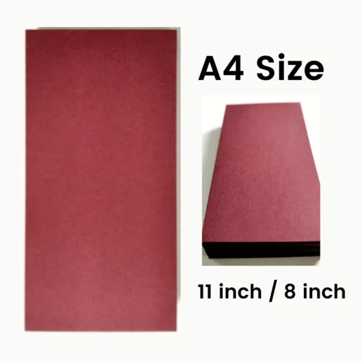 30PCS A4 Size Maroon Blank Kraft Board (11inch / 8inch) | Daraz.com.bd