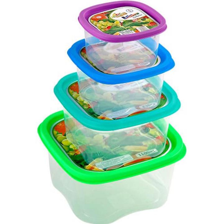 Rainbow Container Square Sets 4Pcs | Daraz.com.bd