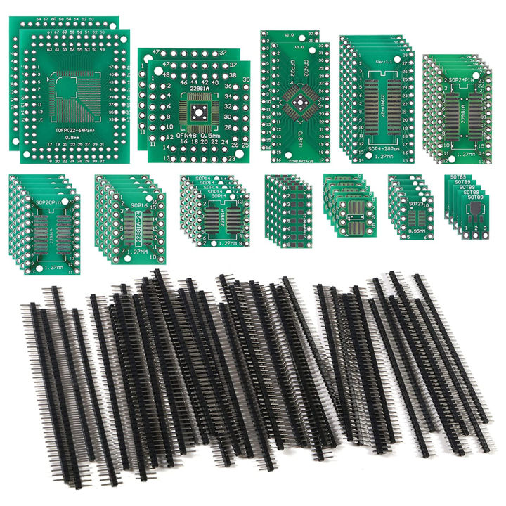 12 Types SMD to DIP Adapter Proto Board Plate Converter SOP SOT 0402 ...