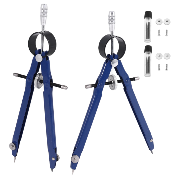 2 Pack Drafting Compass with Lock Math Bow Compass Drawing Metal ...