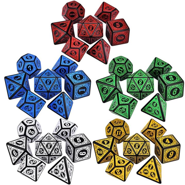D12 D20 For TRPG DND 7-Die Iidescent Game Accessory Glitter Dice Set ...