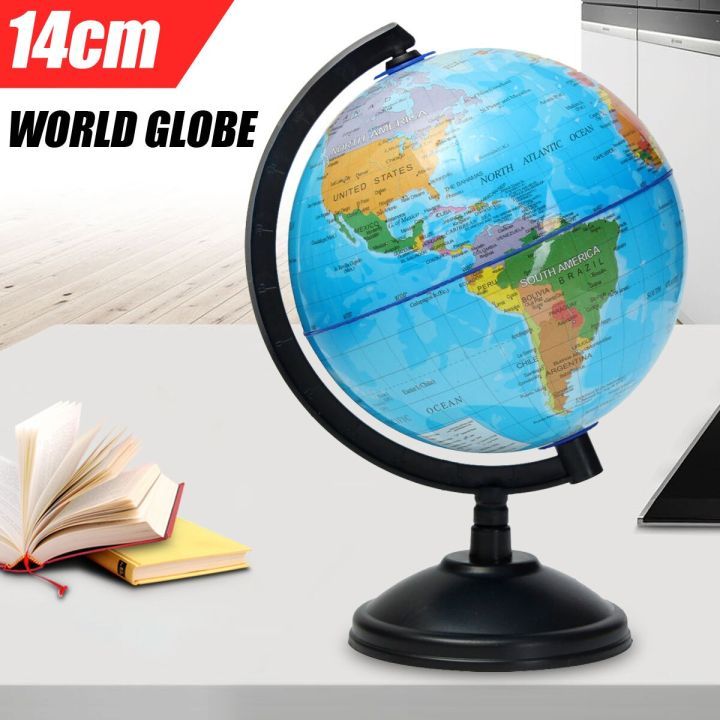 14cm Globe World Earth Atlas Map Ball &Swivel Stand Geography School ...