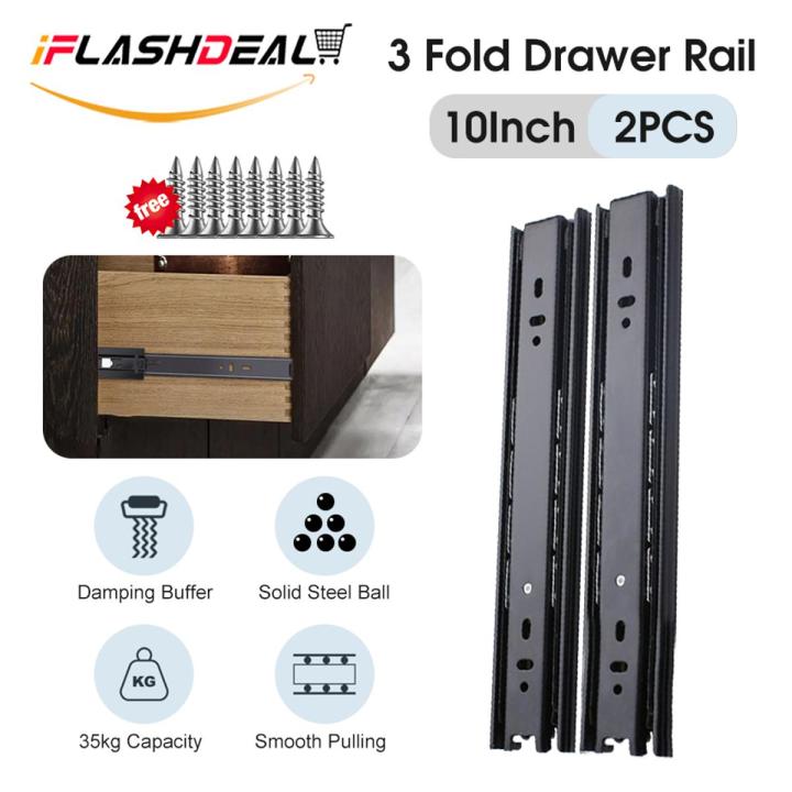 Drawer Rail 1 Pair Full Extension Drawer Slide 10 14 Inch Low-Noise ...