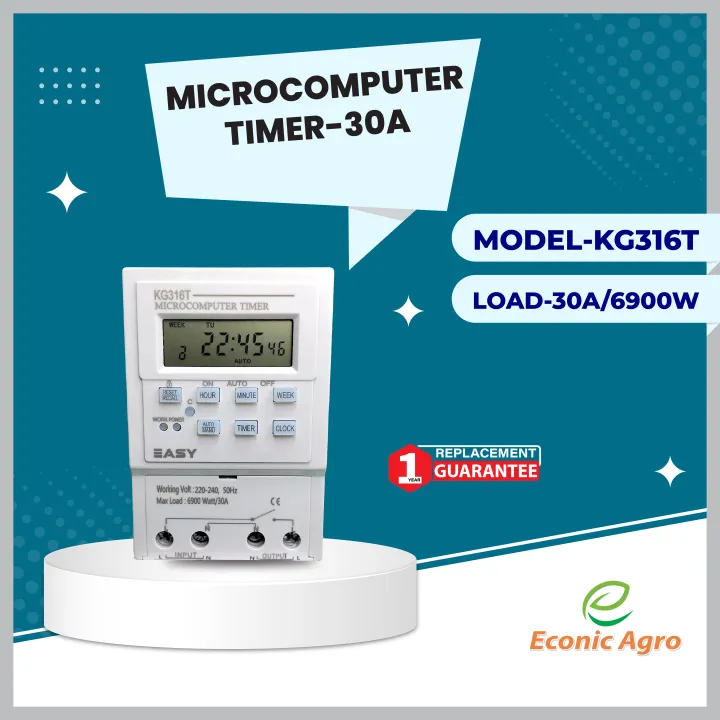 Microcomputer Time Switch Street Lamp Water Pump Control Timer 30A Mini ...