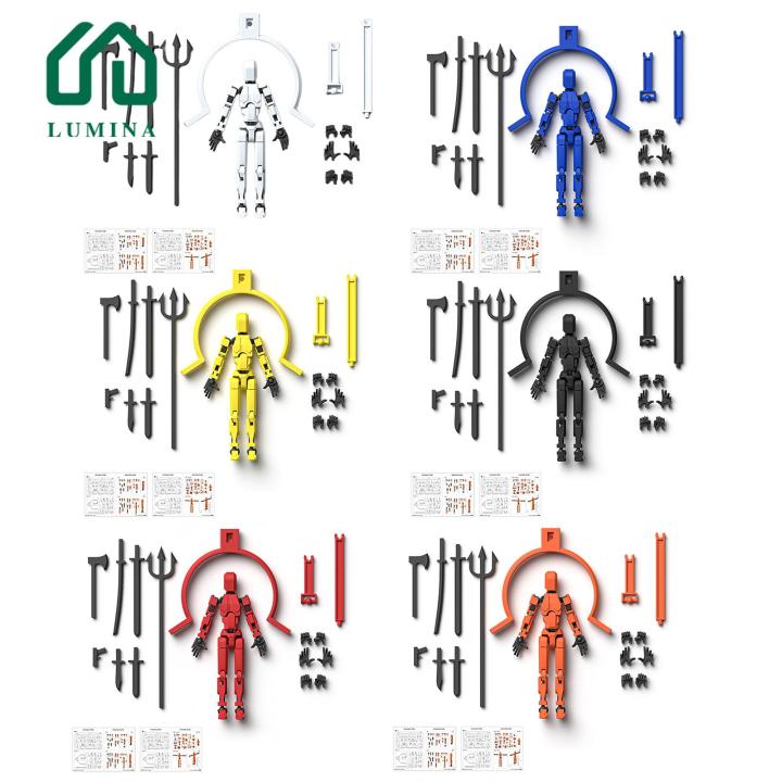 Lumina 3d Printed Action Figure 6pcs Magnetic Robot Action Figures With Movable Joints Fun 3d