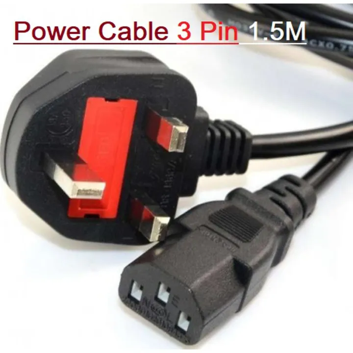 3Pin POWER CABLES AC 220V 500W 3 Pin 1.5M Length Power Cord Cable With ...