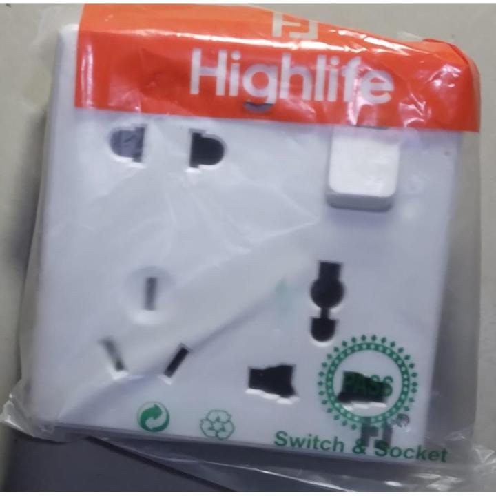 6 Pin Multi Gang Socket with Indicator 3 pin & 2 Pin Multi Function Universal Wall Switch Socket ...