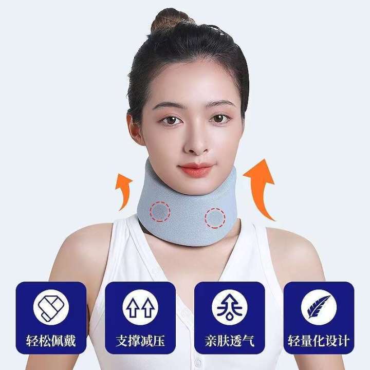 Neck brace preventing forward tilt of in the low head ethnic group ...