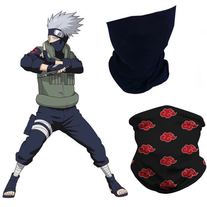 Balaclava Bandana Akatsuki Ninja Red Cloud Motorcycle Anime Naruto ...