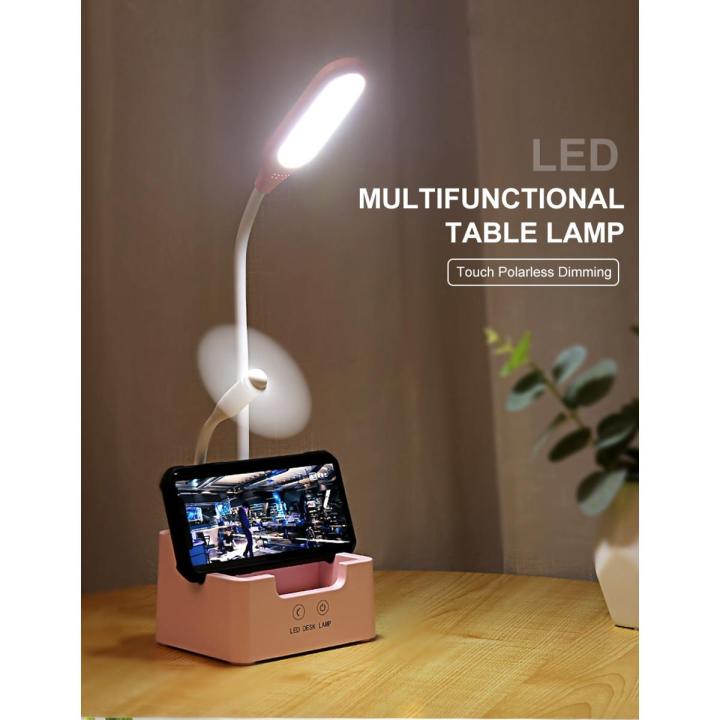 Rechargeable Led Table Lamp Touch Dimmable Desk Lamp Eye protection Reading Light For Kid With Phone Hoder Pen Holder Daraz .bd