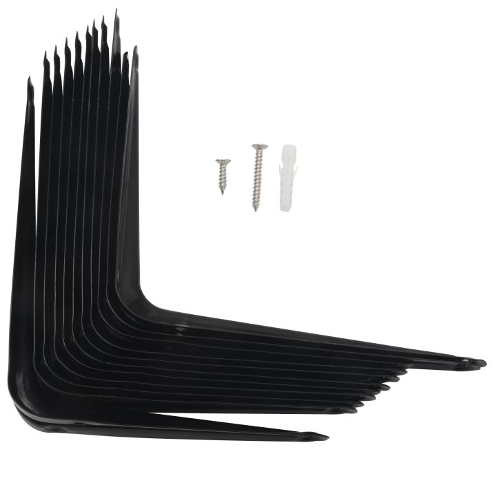 20 Pack Shelf Brackets Heavy Duty Black Metal Floating Shelf Bracket ...