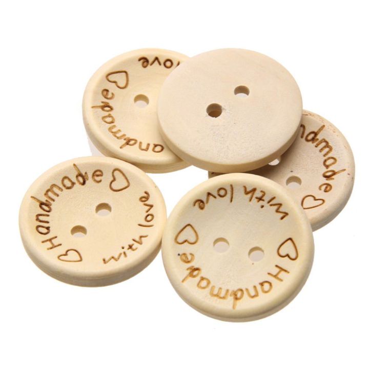 【Direct-sales】 15mm Nature Decorative Craft Buttons Sewing Wood Buttons ...