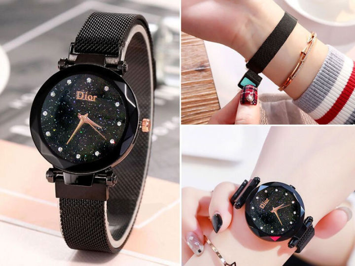 Magnetic Watch For Girls BLACK - Watch For Women | Daraz.com.bd