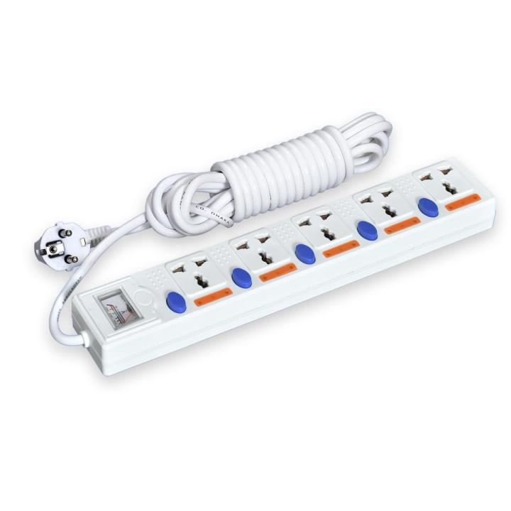 Maxline 5 Gang Multi Extension Socket Model: ML-255-2 pin Plug/3 Miter ...