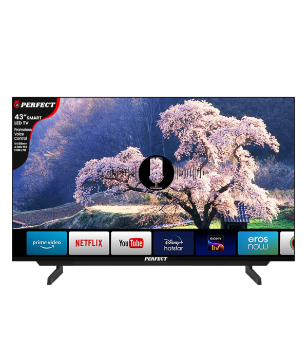 Perfect 43” Smart Android HD LED TV, Frame-less, Voice Control, 2GB RAM ...