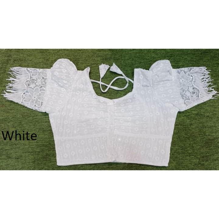 Yellow Color Indian Lakhno Embroidered Party Blouse (Kanchi Laes Short ...