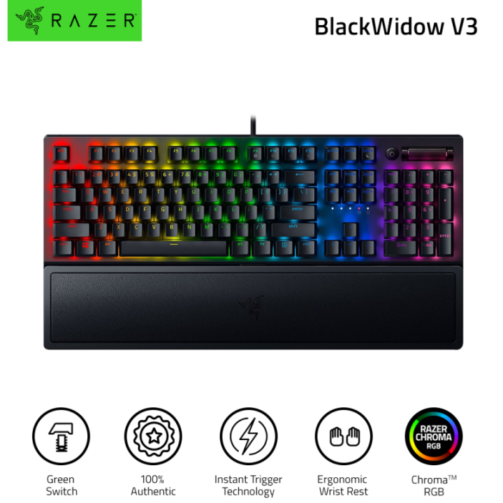 RAZER BlackWidow V3 Mechanical Gaming Keyboard Chroma RGB Doubleshot ...