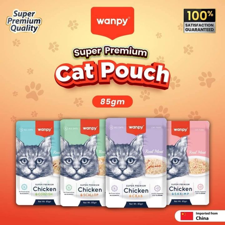 Wanpy Super Premium Chicken And Shrimp Wet Cat Food -85g and Various ...