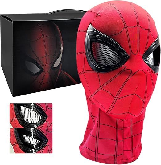 Aimery Spider Mask,Spider Mask with Moving Eyes Spider Hero Mask Full ...