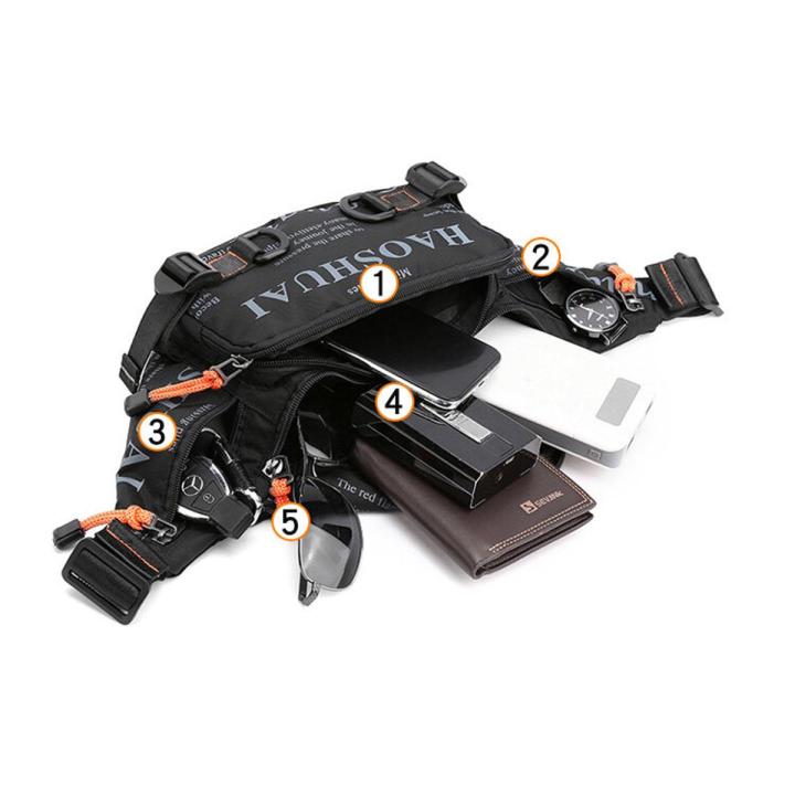 New OZUKO New outdoor men' wait bag treet trend chet bag meenger bag ...