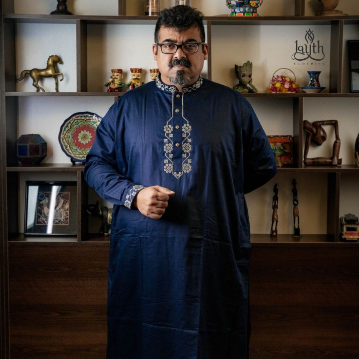 'Amaq' - our stunning Navy Blue panjabi | Daraz.com.bd