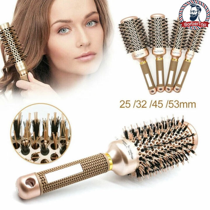 【Lejia】Golden rolling comb ceramic household comb styling comb aluminum ...