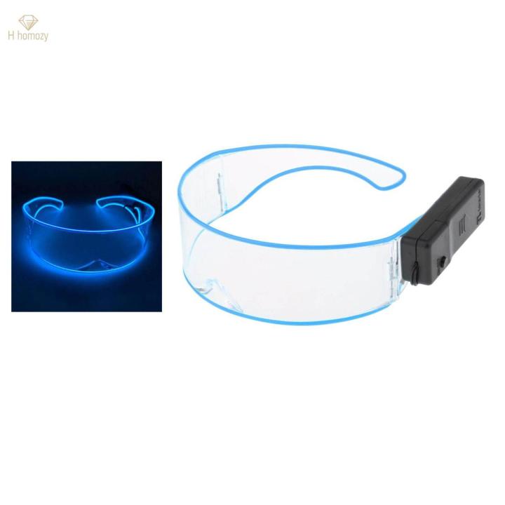 LED Visor Glasses Cybergoth Goggles Cosplay Party Eyewear Blue | Daraz ...