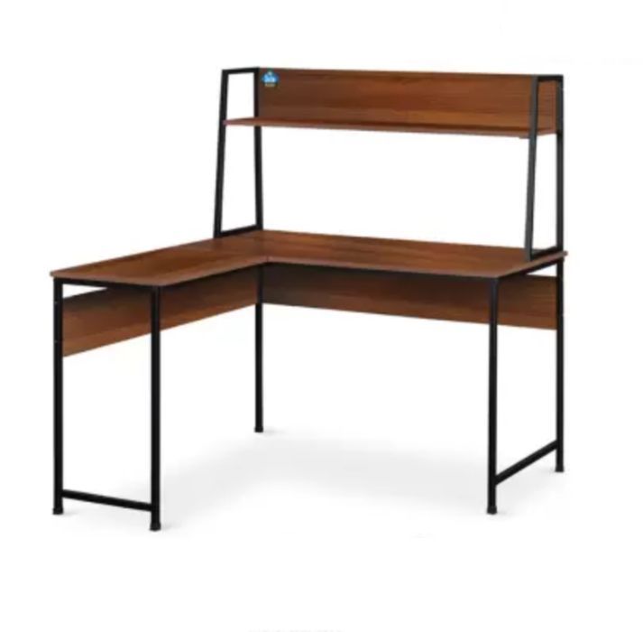 Falcon Gaming Table L‑Shaped Computer Table with Corner Rack – Acacia ...
