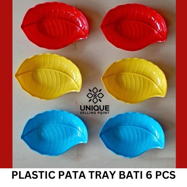 Plastic Dining Bonplate, Plastic Pata Tray Bati 6 pcs | Daraz.com.bd