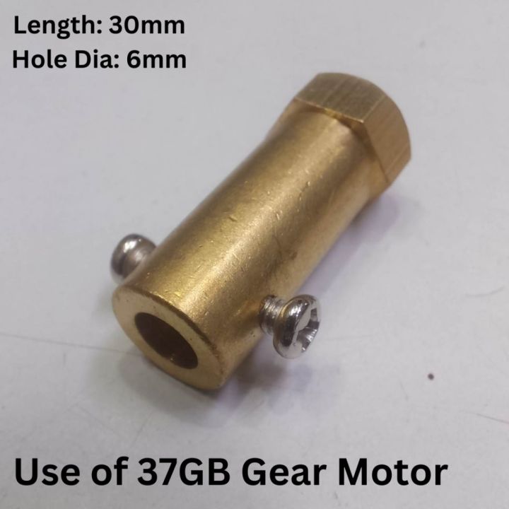 Hex Coupler 30mm Length COOPER Hex Motor Shaft Coupling 6mm Brass 30mm ...