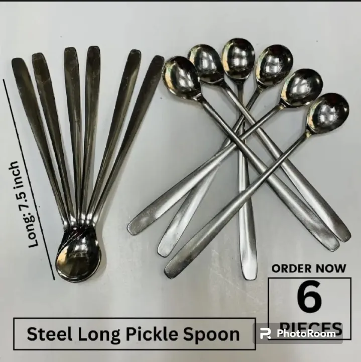 Steel Long Pickle Spoon 6 PIECES | Daraz.com.bd