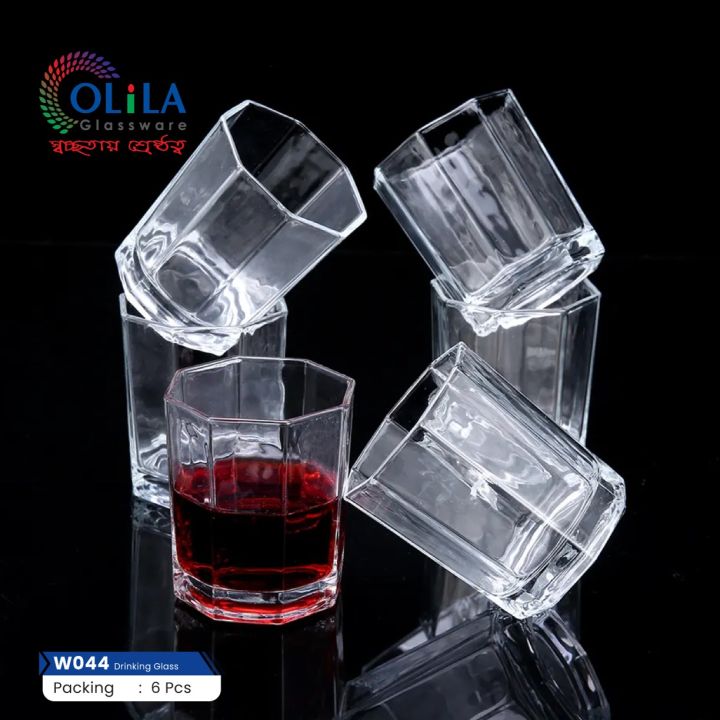 Cristal Clear Drinking 8 Angles Coke Glass /8 Corner Sorbat Glass (6 ...
