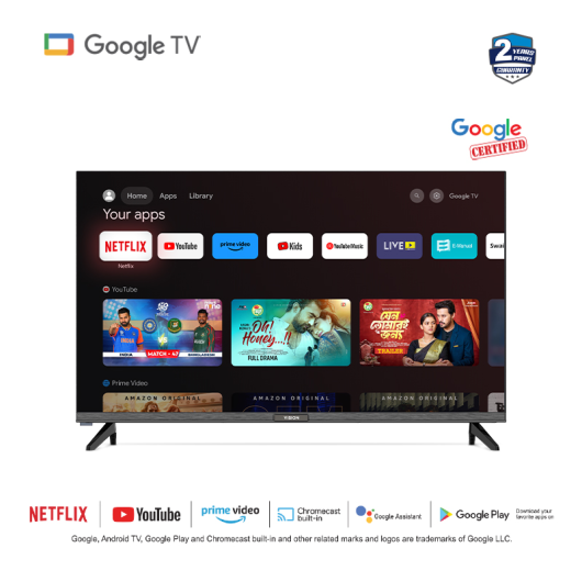 Vision 32" Google Smart Android Wi-Fi Voice Control LED TV ( 32Z10 ...