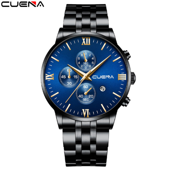 CUENA /Kadishi New Men's Watch Quartz Watch Steel Band Calendar Fashion ...