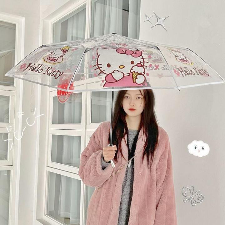 Sanrio Hello Kitty Umbrella Kawaii Cinnamoroll Cartoon Folding ...
