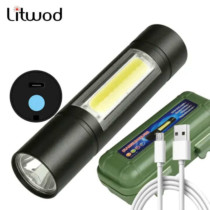Rechargeable Flashlights Torch Led Usb Portable Torches 3 Modes Mini ...