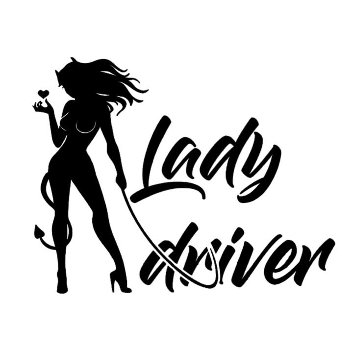 S51854# Black Transparent Car Stickers Vinyl Decal Lady Driver ...