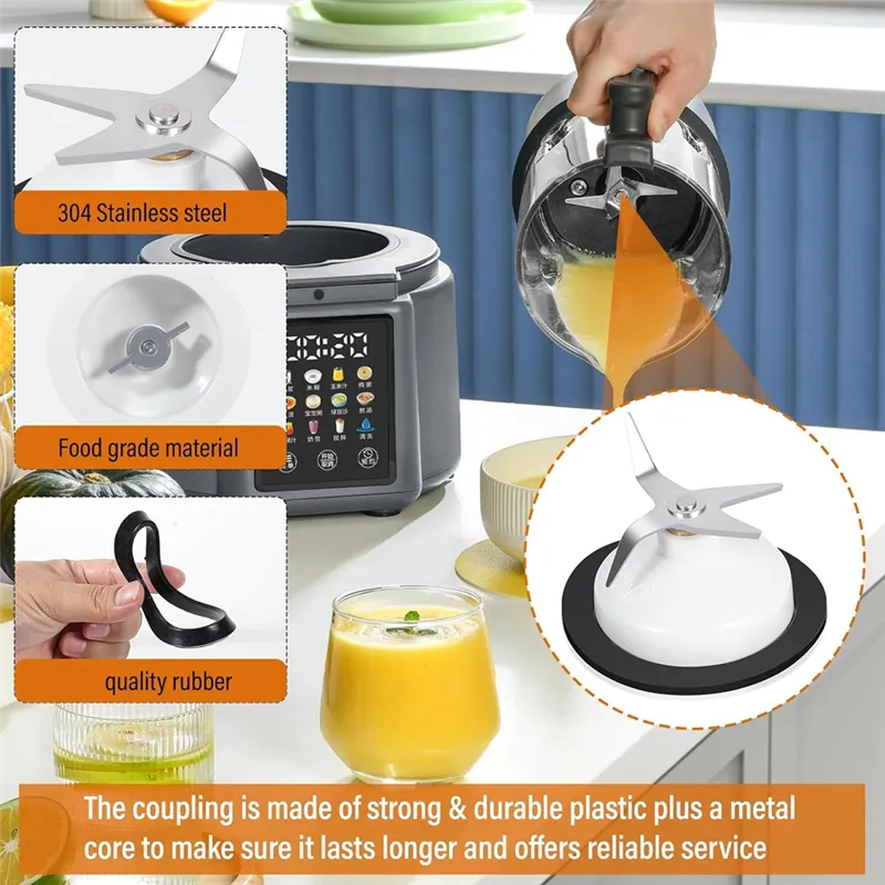 Blender Coupler with Spanner Kit Blender Blade 4 Leaf With Gasket ...